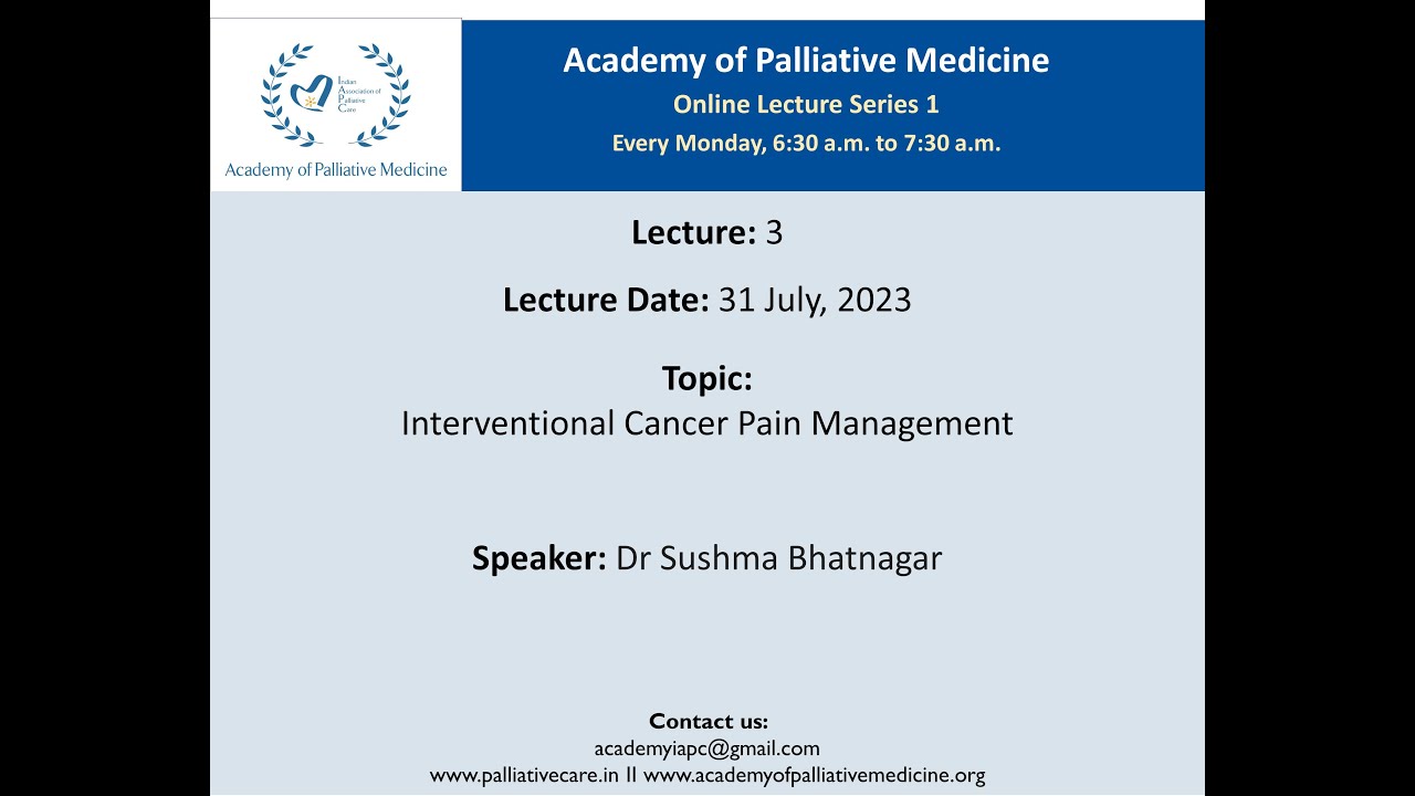 APM's Lecture: Interventional Cancer Pain Management, by Dr Sushma ...