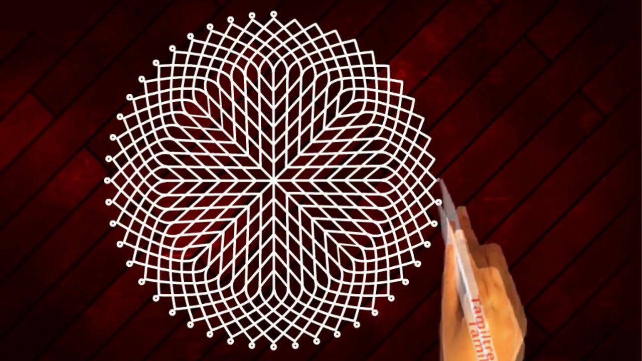 Thousand petals Lotus Rangoli, Diwali Laxmi Pooja Rangoli, Kolam ...