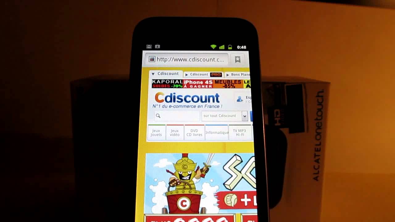 Alcatel One Touch 995 internet - YouTube