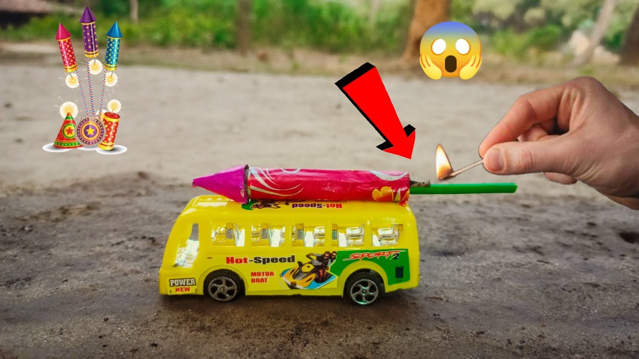 Toy Bus vs Rocket// Experiment 🚐🧨 - YouTube