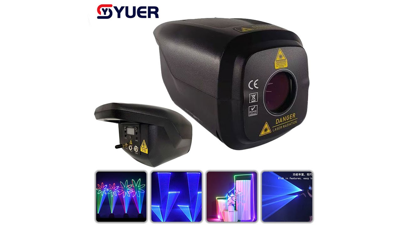 YUER™️ NEW 3W Handheld RGB Scanner Laser Light Bluetooth APP Remote ...