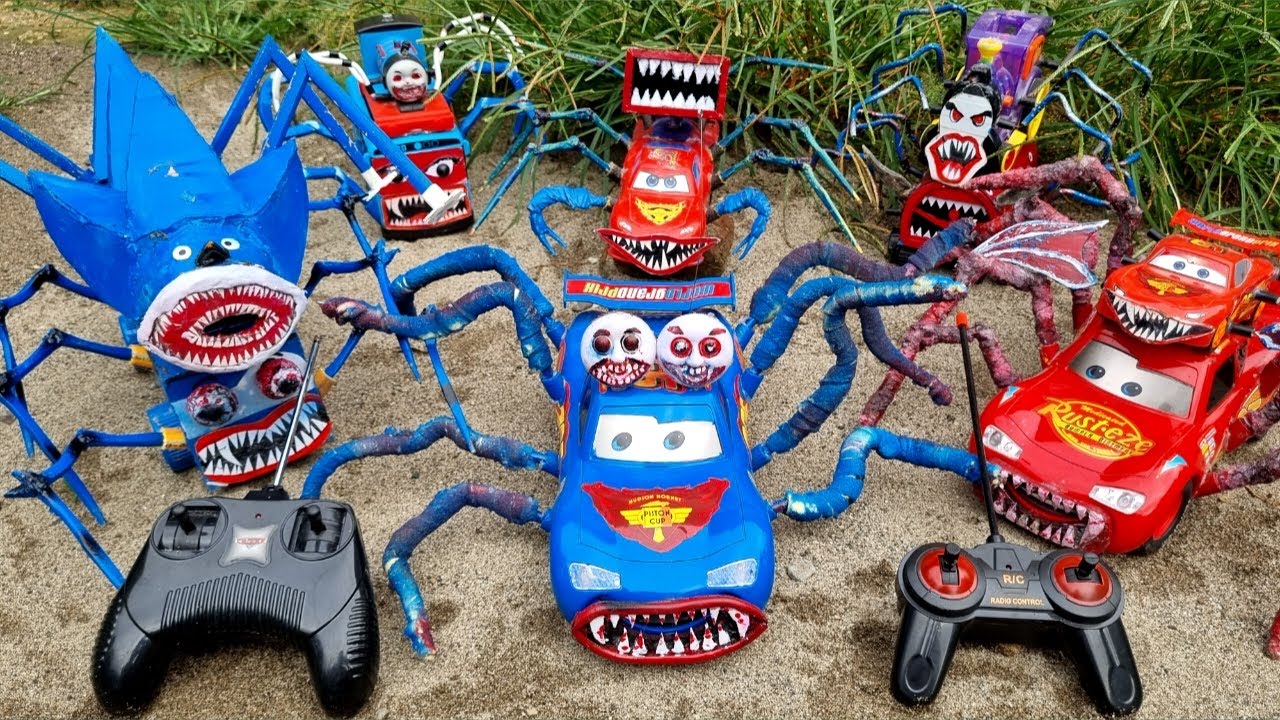 Upgrade RC LINGHTING MCQUEEN EATER Monster Percy Spider Long, Tayo ...