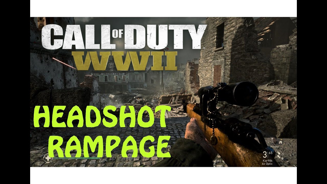 Call of Duty WW2:Sniper headshot kill rampage(COD World War 2) - YouTube