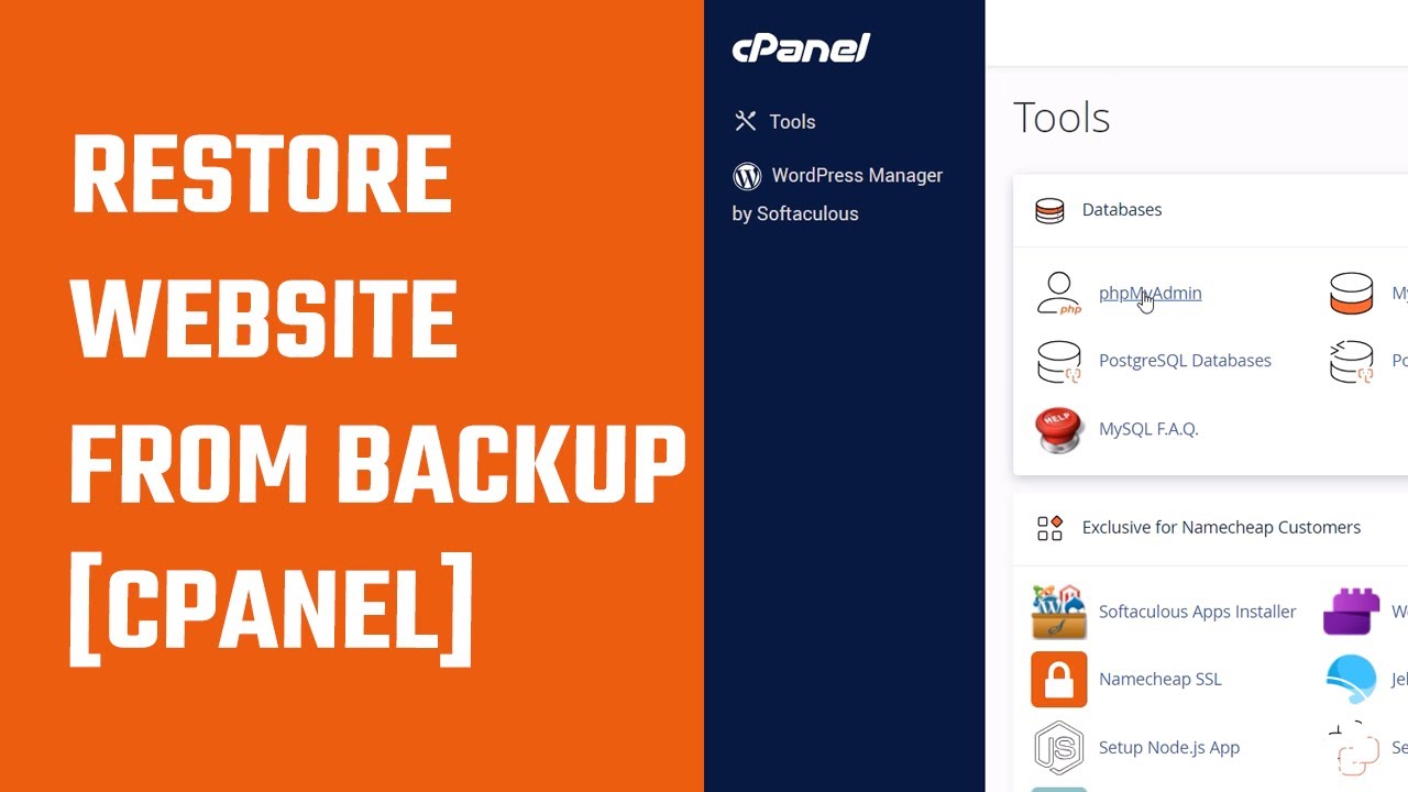 Restore Wordpress Website From Backup Using Cpanel Youtube
