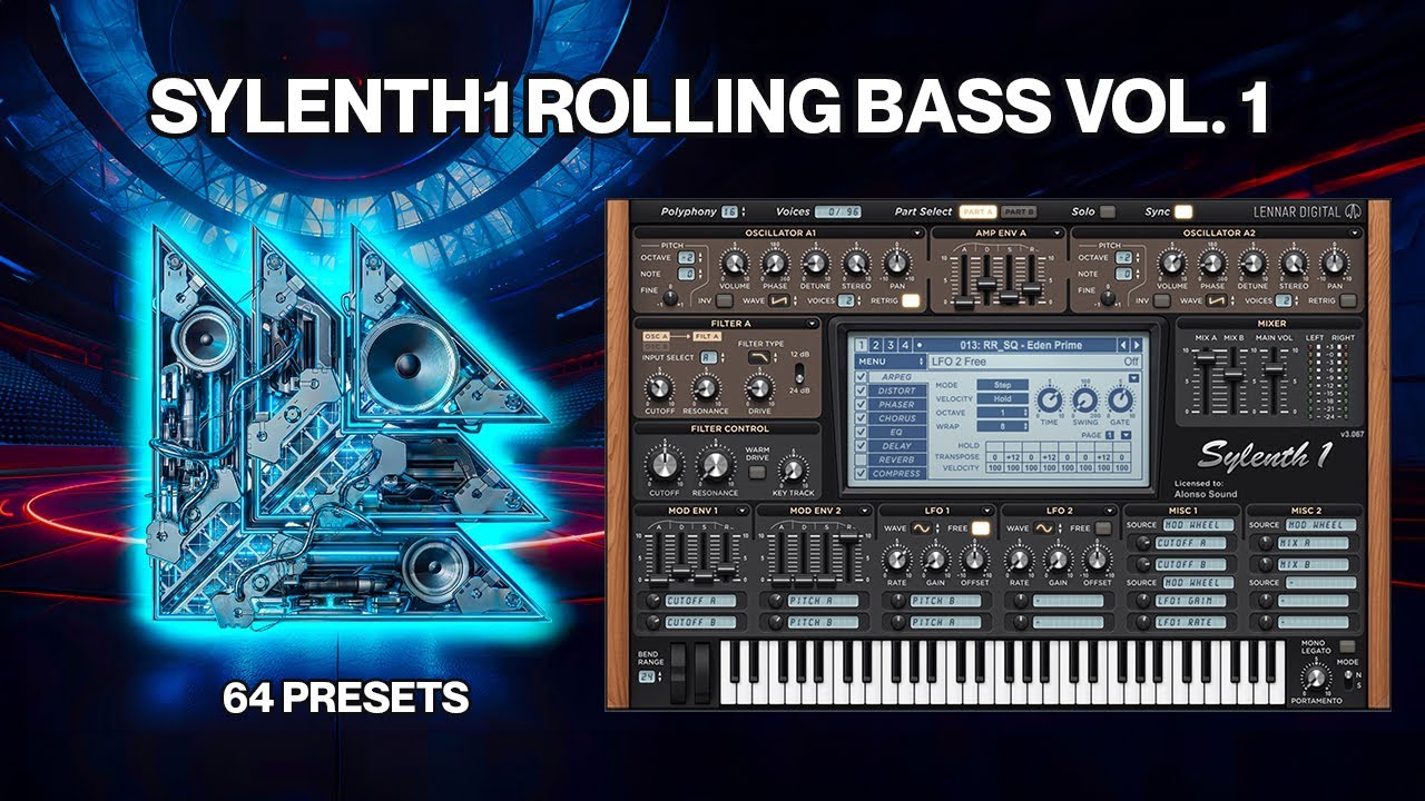 Sylenth1 Rolling Bass Vol. 1 (64 Presets) Trance, Techno, Psy, Darkwave ...