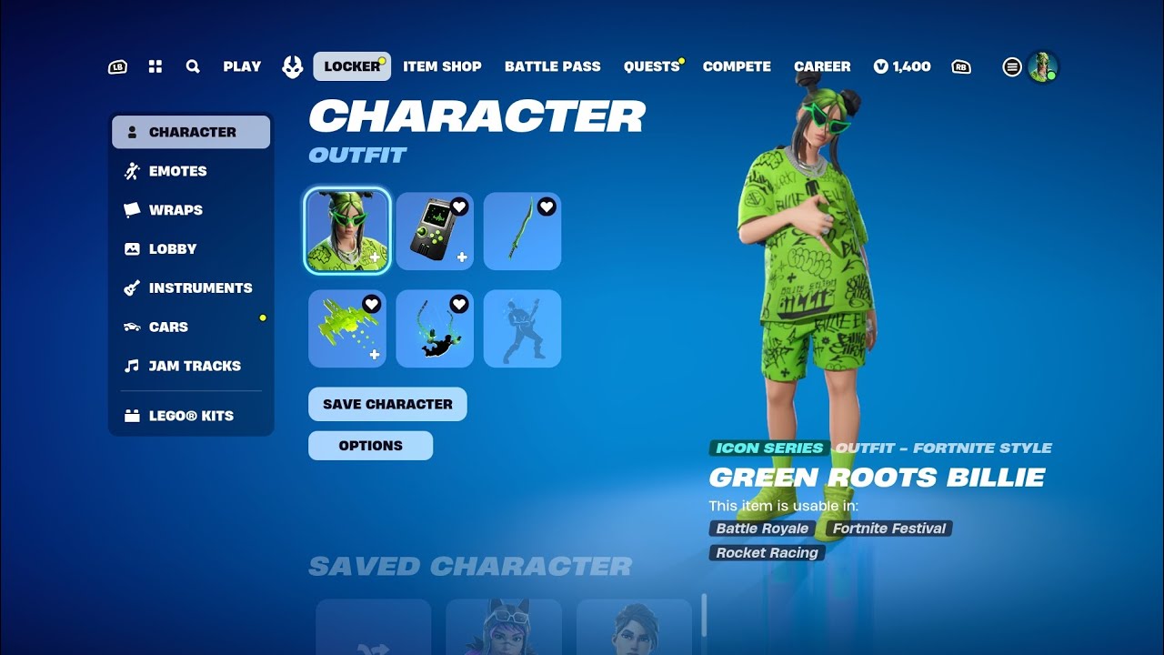 The Best Combos For The New "Green Roots Billie" Skin!! (default style ...