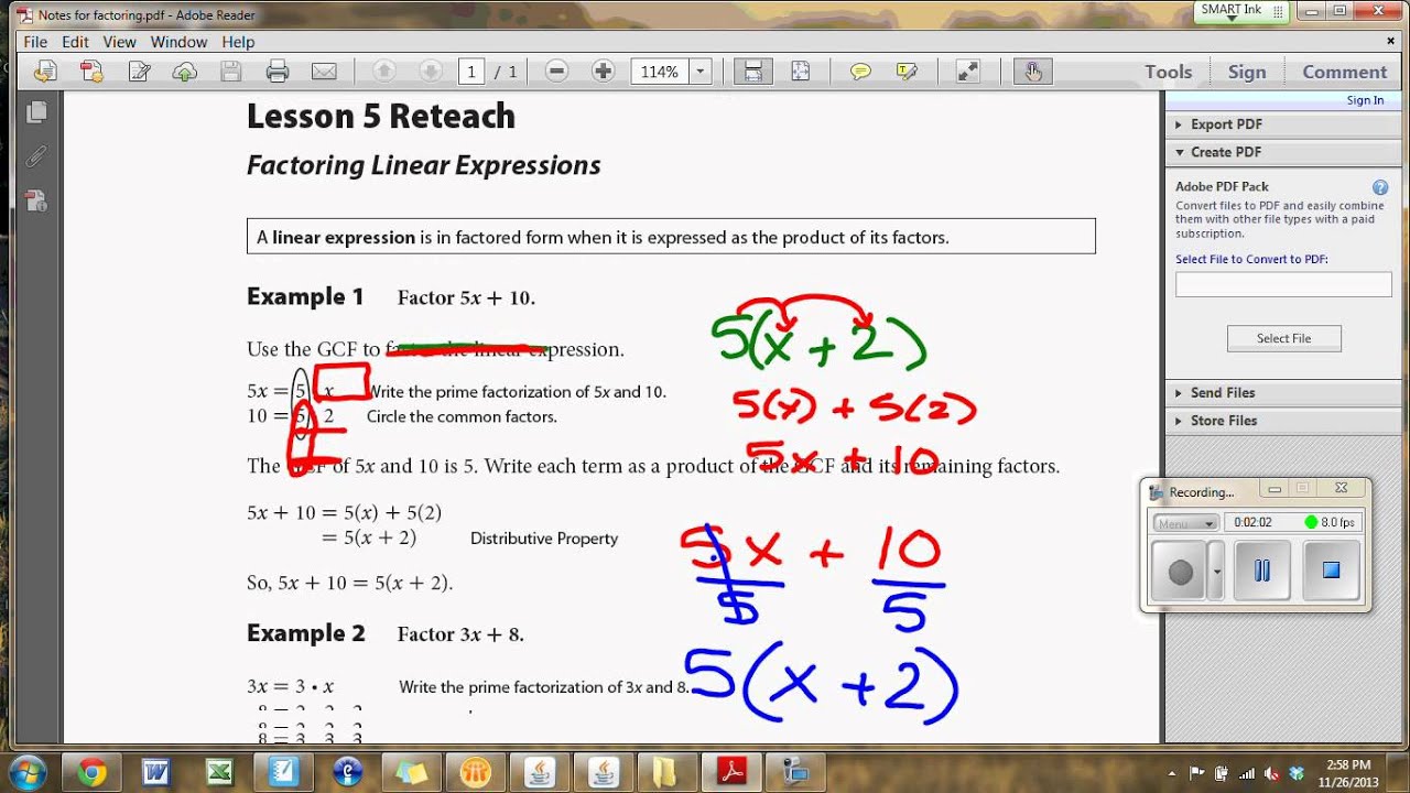 factoring distributive property - YouTube