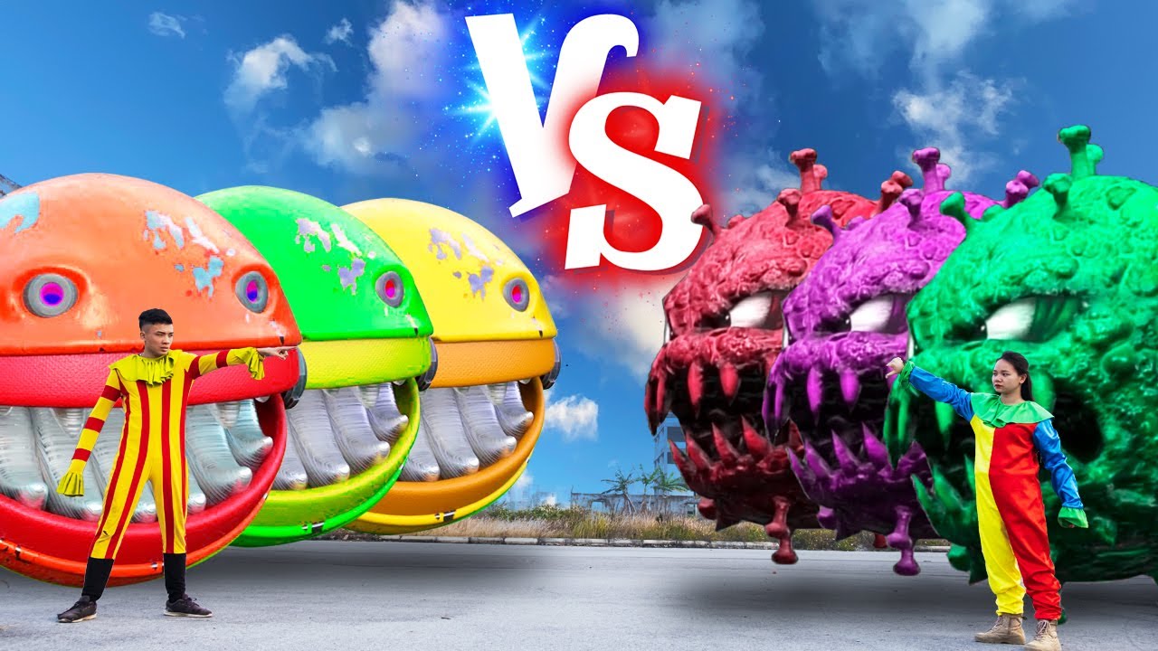 Team Virus vs Team Pacman War | Superheroes Battle - YouTube