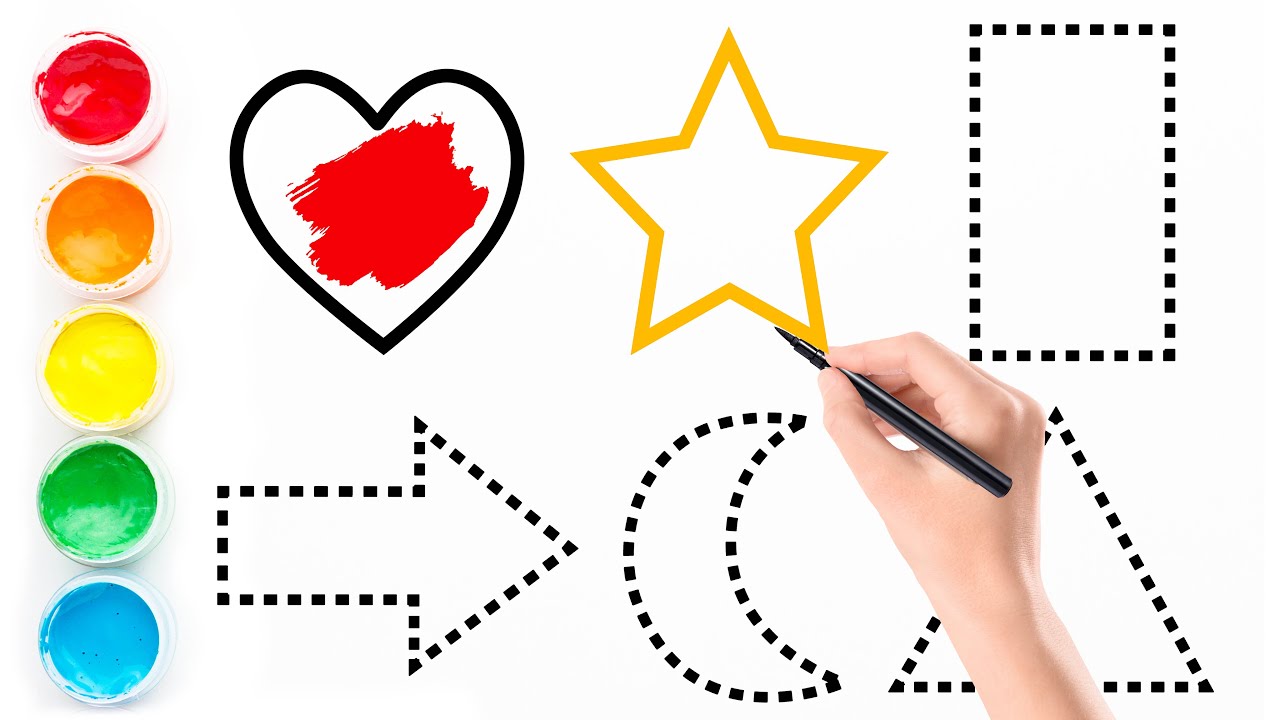 Learn new Shapes with Drawing & Painting for Kids | How to Learn Shapes ...