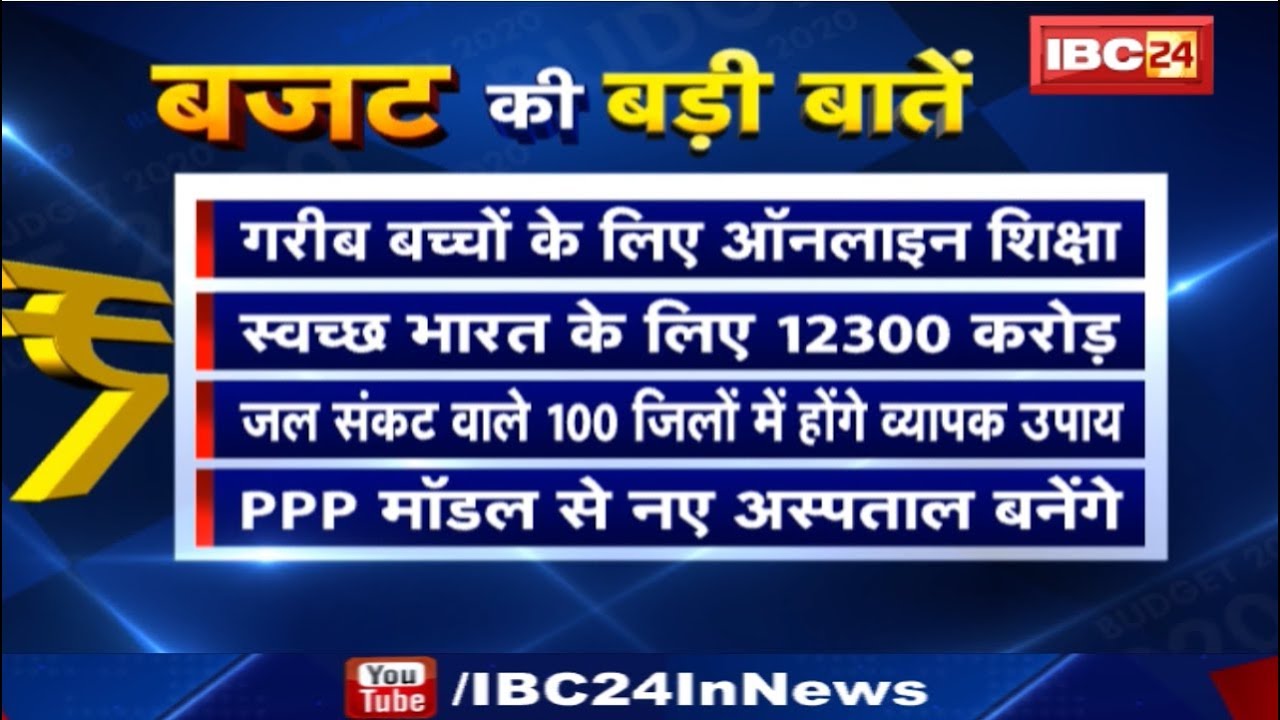 Budget 2020 Live | बजट 2020 की बड़ी बातें | Union Budget 2020 Key ...
