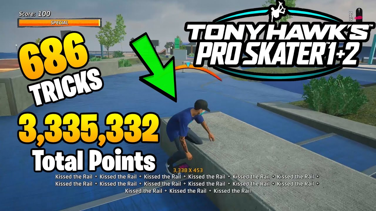 Tony Hawk's Pro Skater 1+2: INSANE POINT COMBO!! | 686 Tricks and ...