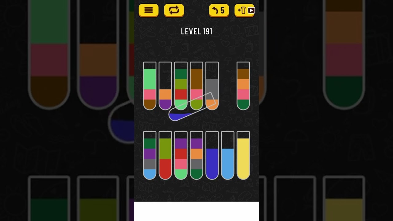 water sort puzzle level 191 - YouTube
