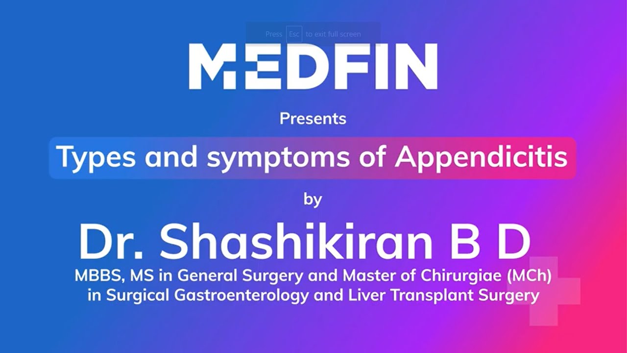 Types and Symptoms of Appendicitis - YouTube