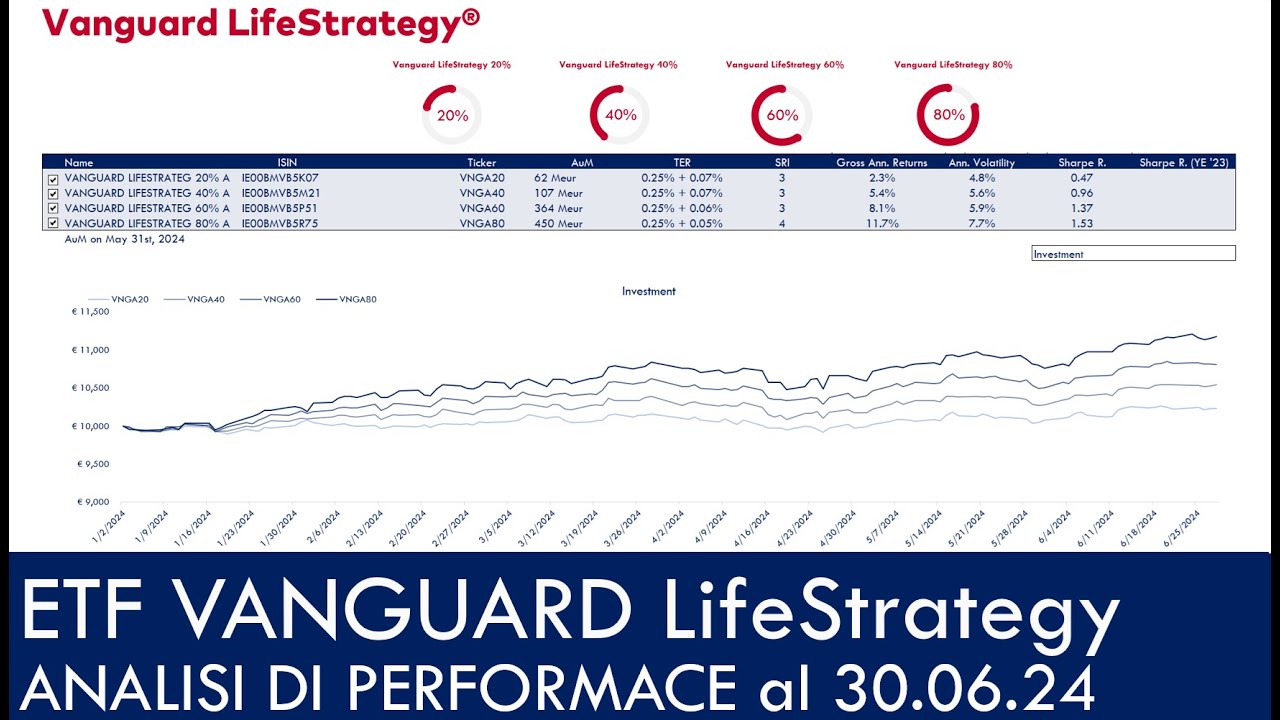Analisi ETF VANGUARD LIFESTRATEGY al 30.06.24. Rendimenti e rischi di ...