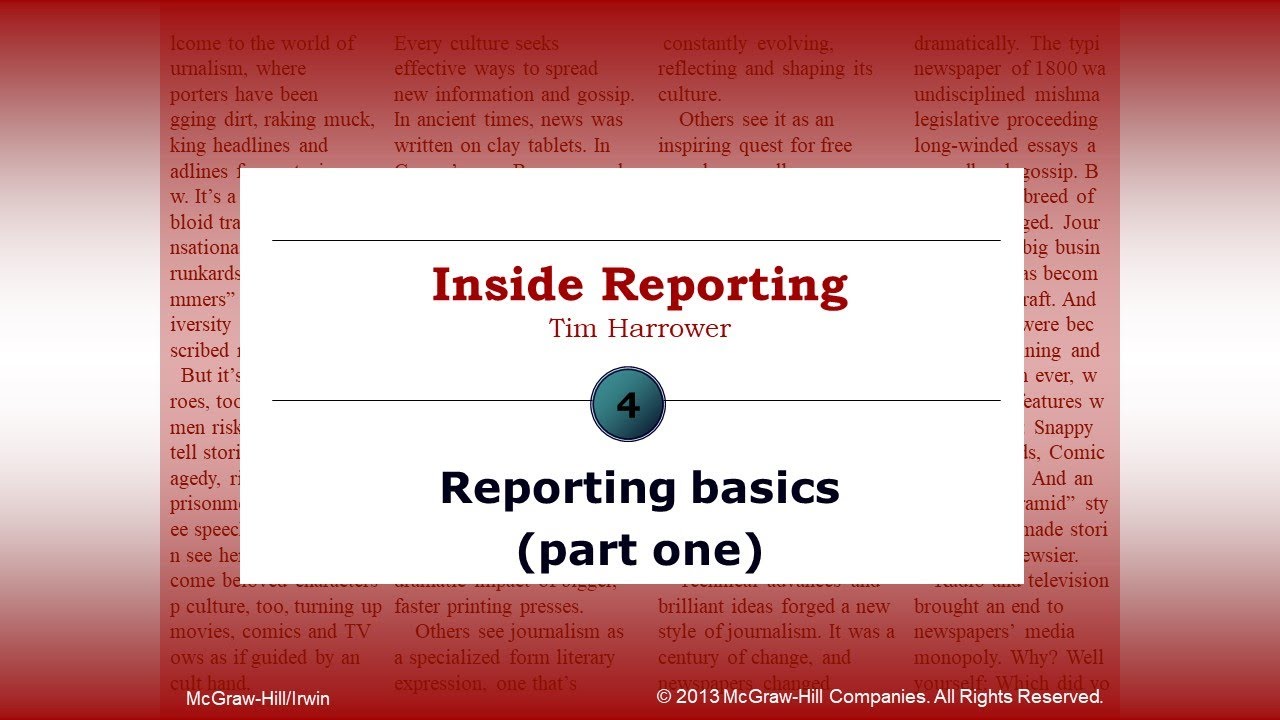 Reporting basics (part one) - YouTube
