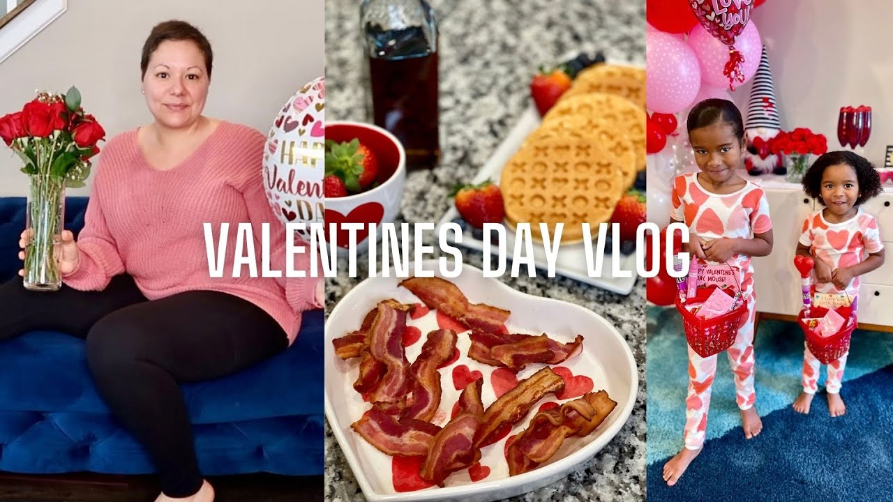 VALENTINE'S DAY VLOG || XO waffles, valentines baskets, sweet-heart pop ...