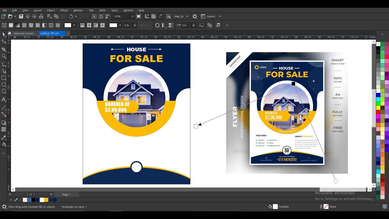 Real Estate Flyer Design in CorelDRAW | Professional House Sale Flyer ...