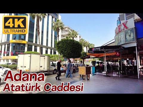 Adana Walking Tour | Atatürk Caddesi | 4K UHD Virtual Walk in Turkey