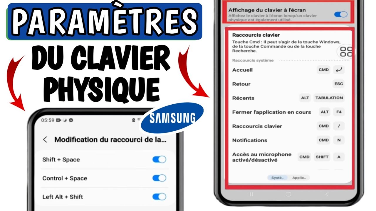 Comment accéder aux paramètres du clavier physique sur Samsung - YouTube