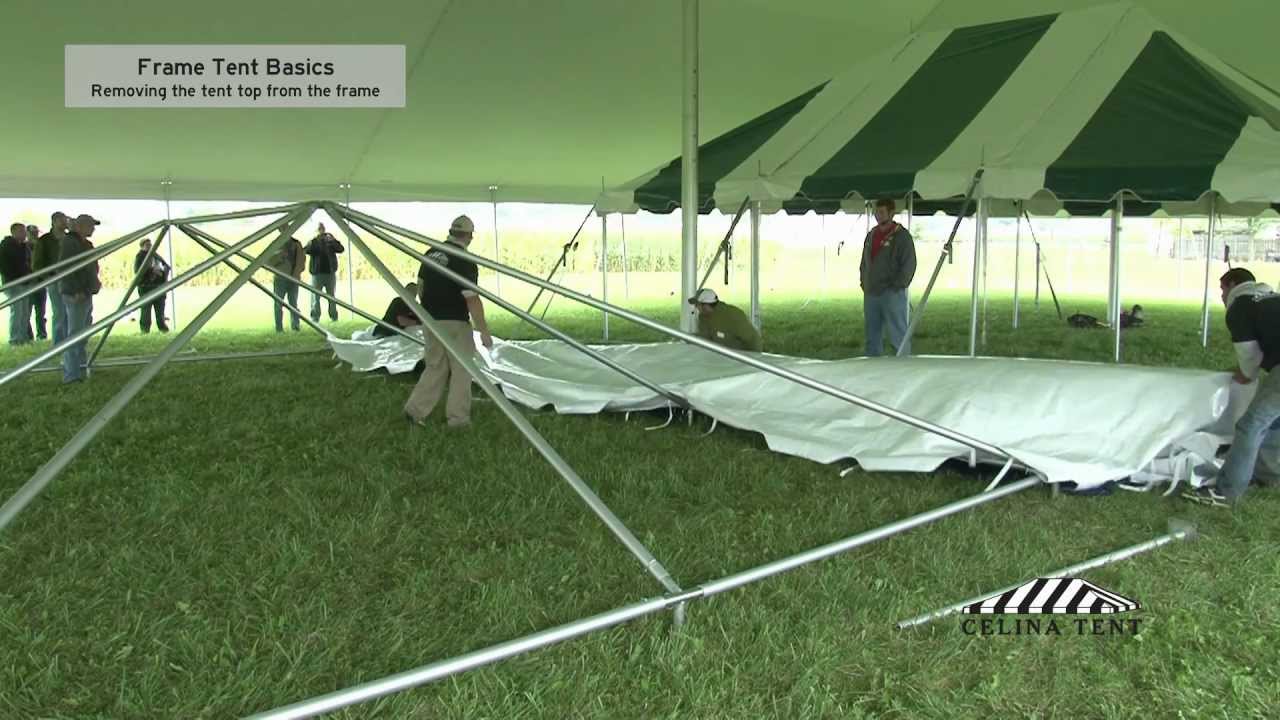 Frame Tent Basics - Removing the Tent Top from the Frame - YouTube