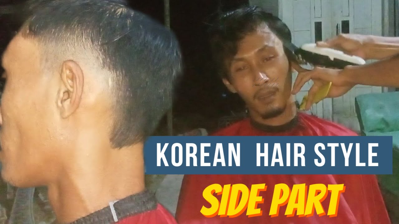 Korea Hair style side part belajar potong rambut peria otodidak pangkas ...