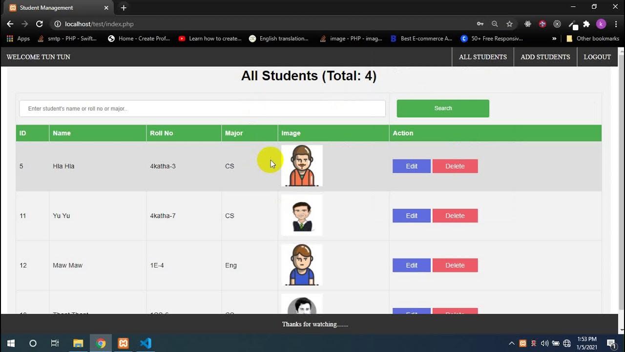 PHP MySQL Simple CRUD Myanmar-intro - YouTube