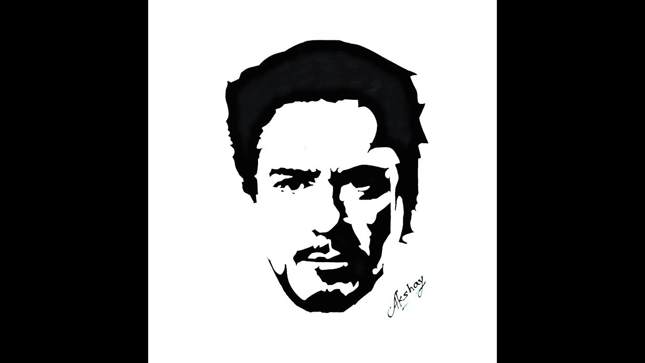 How To Draw Tony Stark ( Robert Downey Jr) - Stencil Art - Art Maker ...