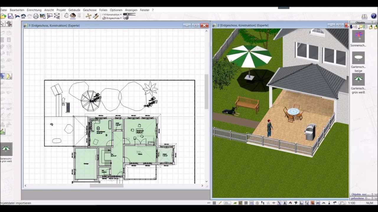 Garten & Außenobjekte planen mit dem Plan7Architekt - YouTube