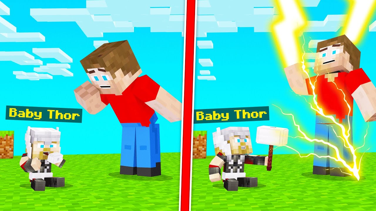 Playing MINECRAFT As BABY THOR! - YouTube