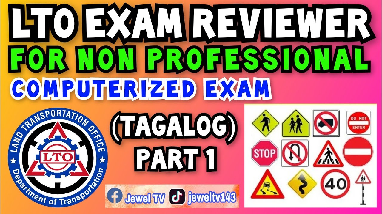LTO EXAM REVIEWER FOR NON PROFESSIONAL | DRIVERS LICENSE | Jewel TV ...