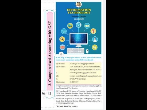Computerised Accounting with GST SOP 2 Solution. - YouTube
