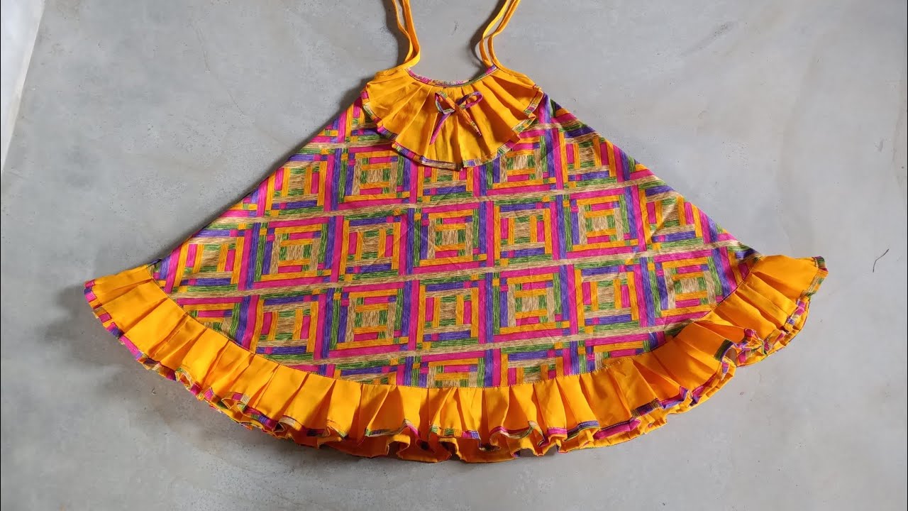 3-4 Year's Old Baby Frock/Letest Design Baby Frock Cutting & Stitching ...