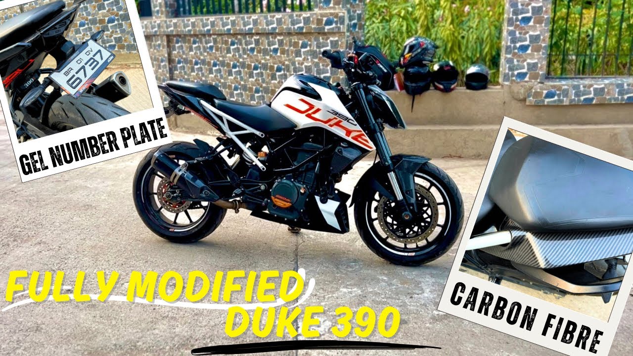 Duke 390 modified Fully loaded 🖤| Carbon Fibre | B2R RIDER - YouTube