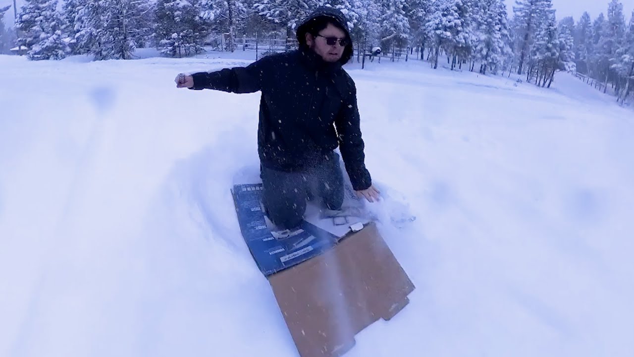 Cardboard Sledding - YouTube