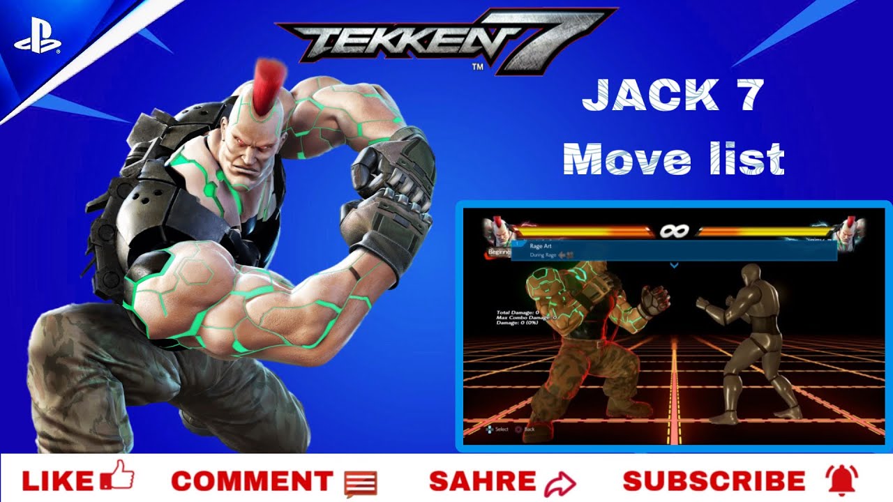JACK 7 Move List ( Command List ) | TEKKEN 7 - YouTube