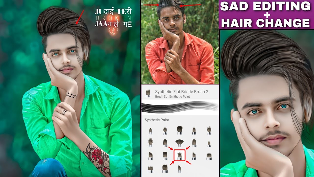 Sad Photo Editing Picsart Tutorial । Broken Heart Photo Editing । Hair ...