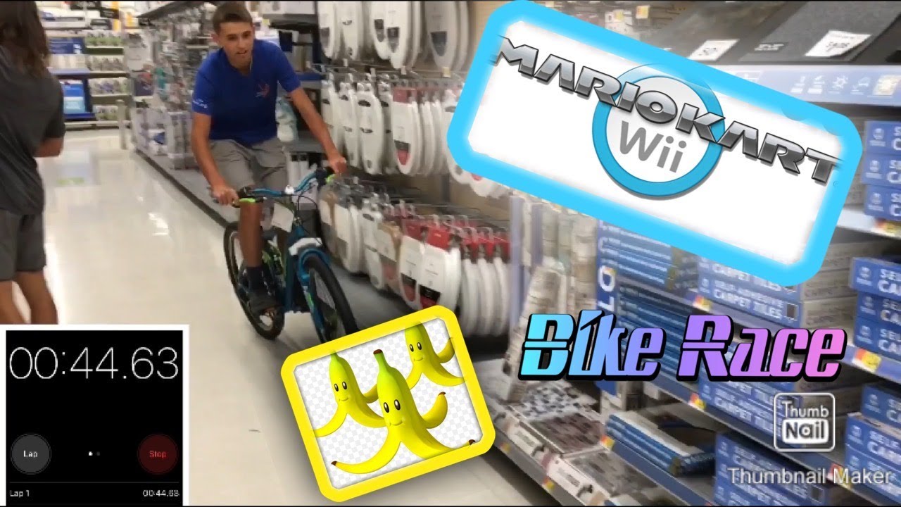 BIKE RACE IN WALMART! (MARIO KART) - YouTube