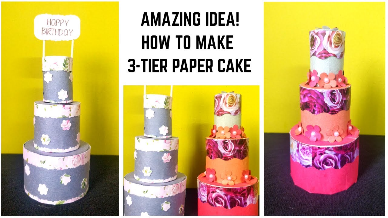 How to Make 3-Tier Paper Cake|Paper Cake Tutorial|Paper Cake for ...