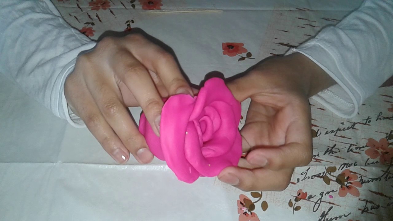 Como hacer una rosa de plastilina play-doh - YouTube