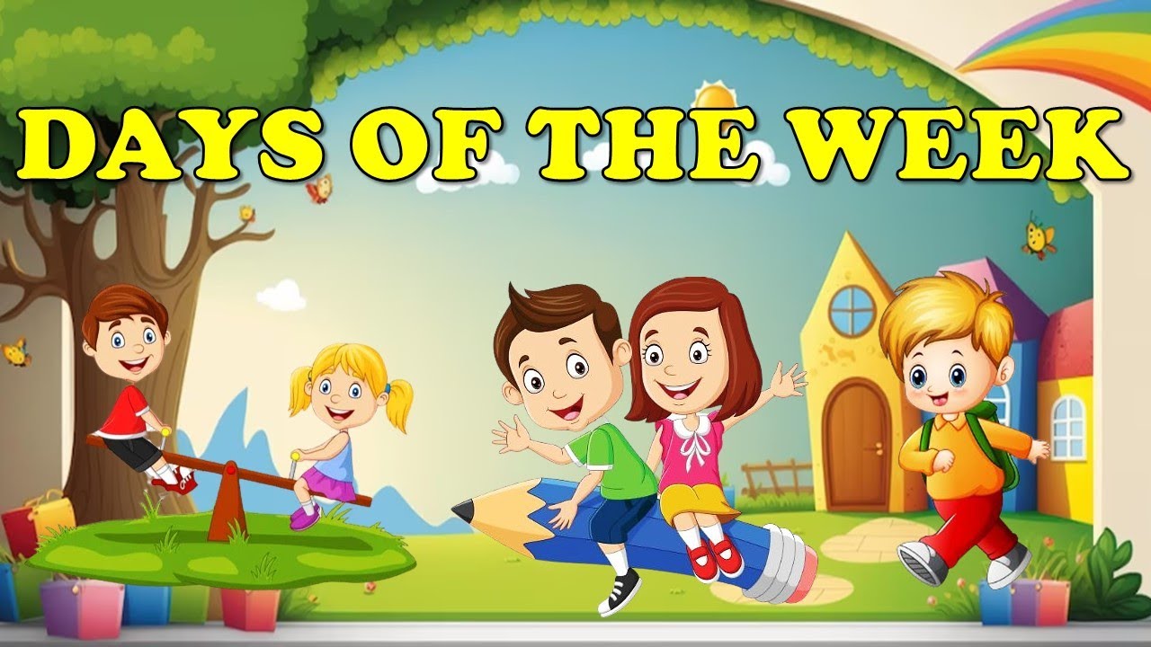 Days of the Week || With spellings|| Slow Version for Kids to learn ...