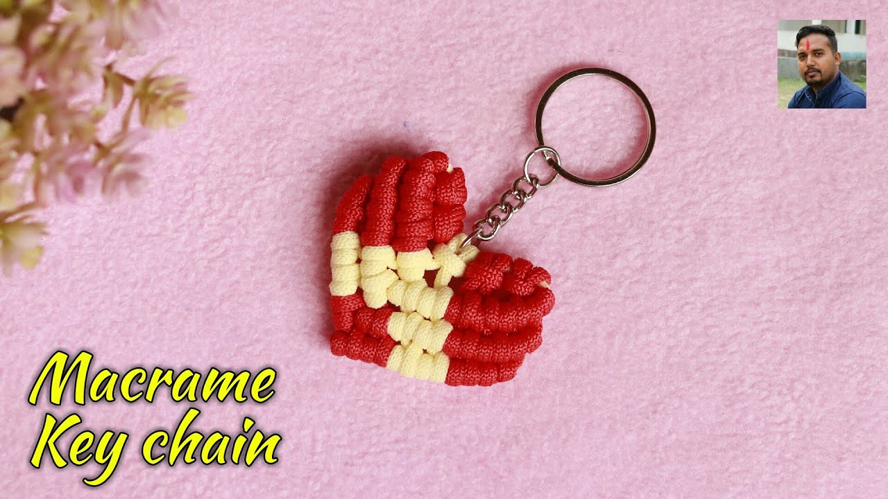 Macrame Heart Keychain Tutorial for BEGINNERS! | DIY Macrame keychain ...