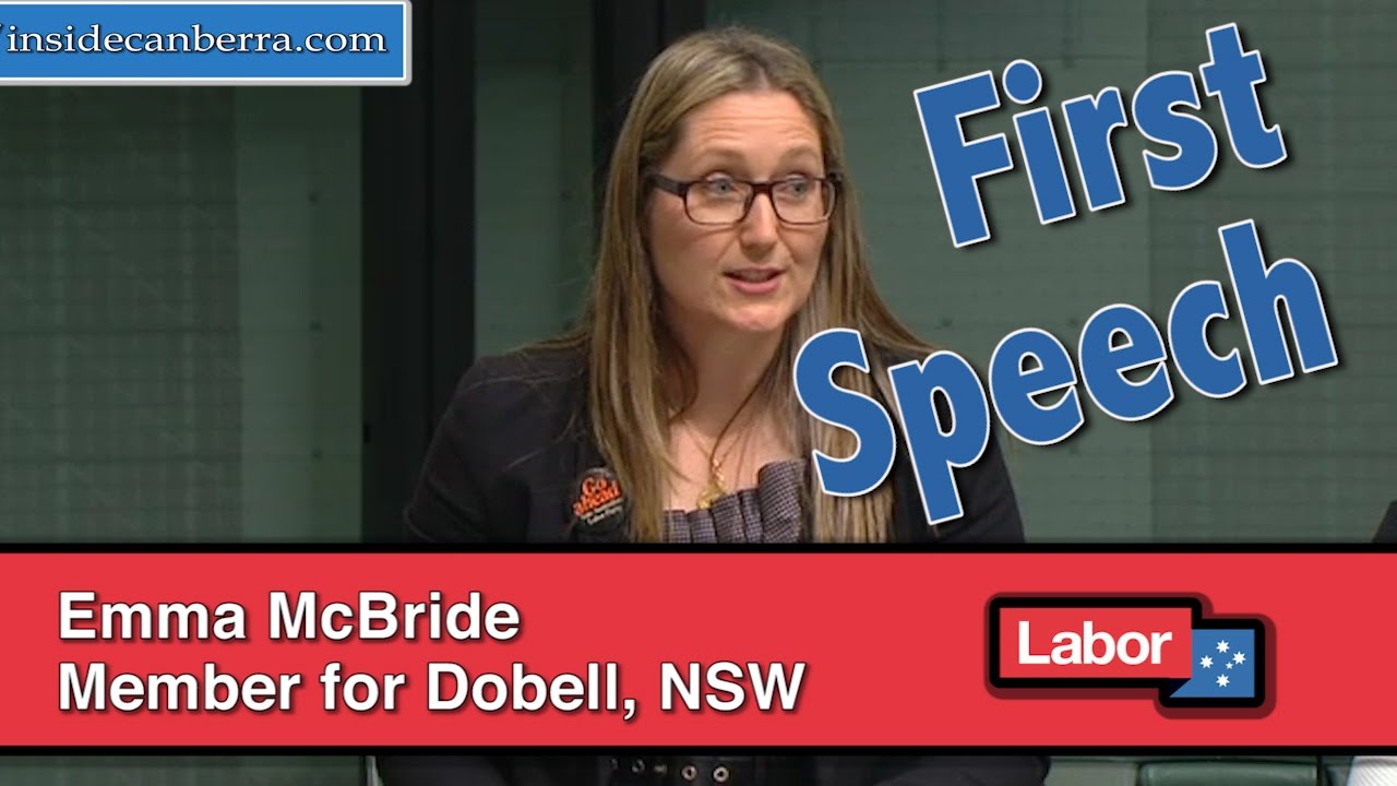 First Speech in 45th Parliament Emma McBride member for Dobell - YouTube