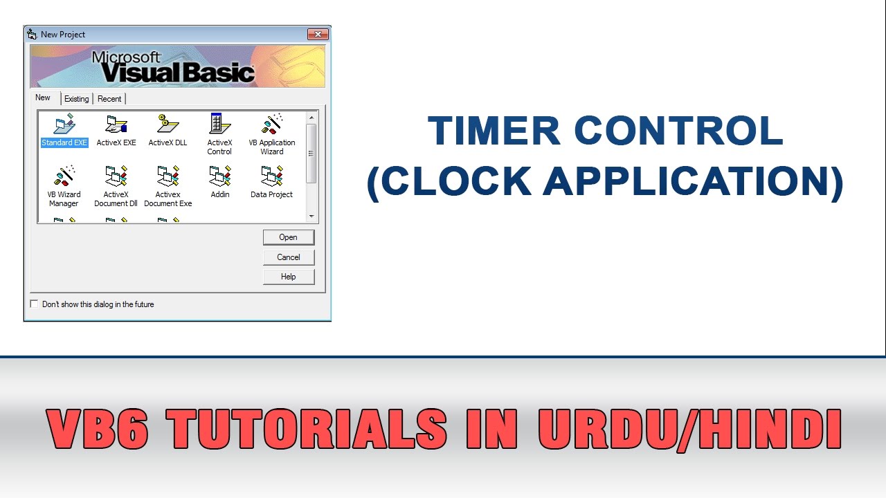 Vb6 Tutorial In Urdu Timer Control Clock Application In Visual Basic 4736