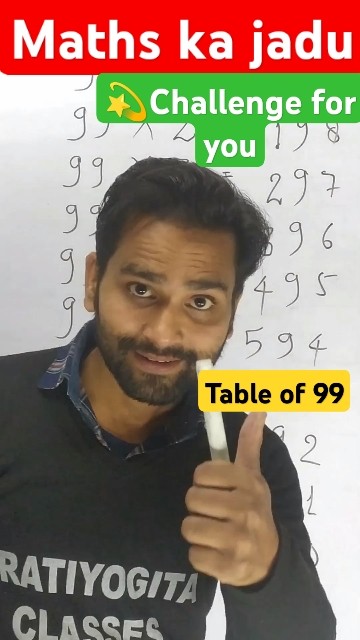 I Tried A Funny Math Trick | Vadic Maths | Table of 99 | Maths Trick ...