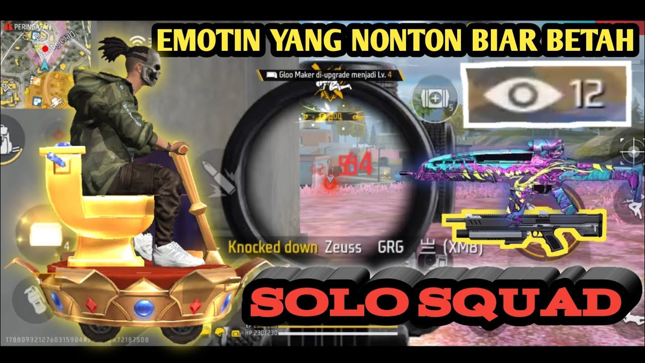 SOLO VS SQUAD PAKAI EMOT MOTOR II FREE FIRE BATTLEGROUND II - YouTube