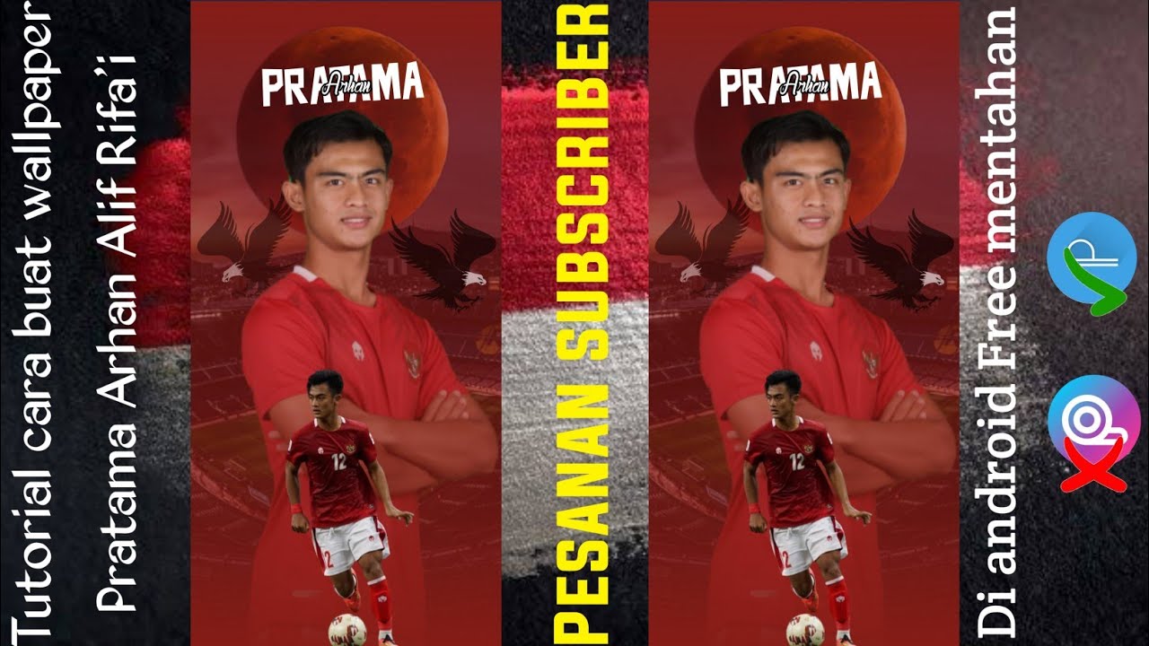 Pesanan subscriber. Tutorial cara membuat wallpaper Pratama arhan - YouTube