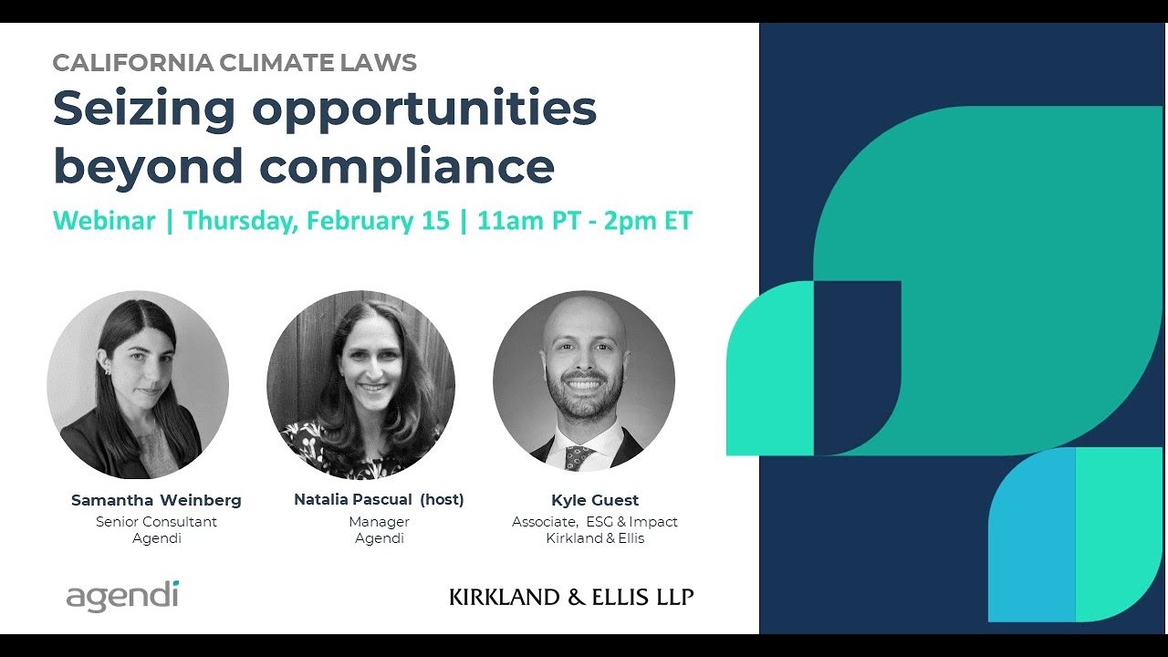 California Climate Laws: Seizing opportunities beyond compliance - YouTube
