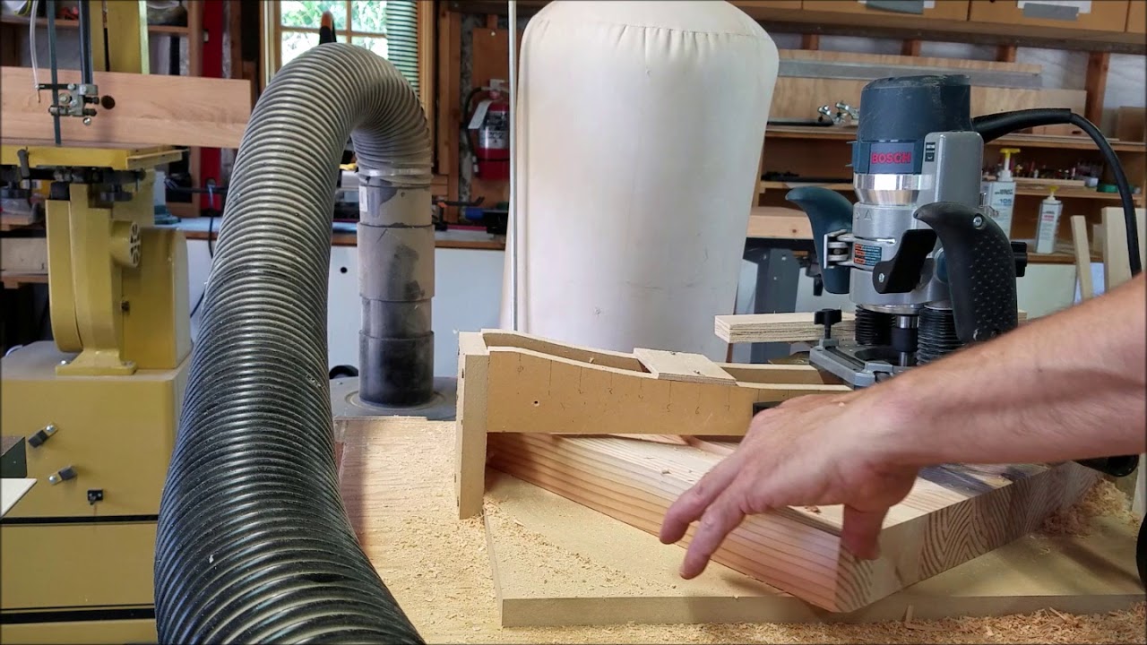 Routing dished stool seats - YouTube