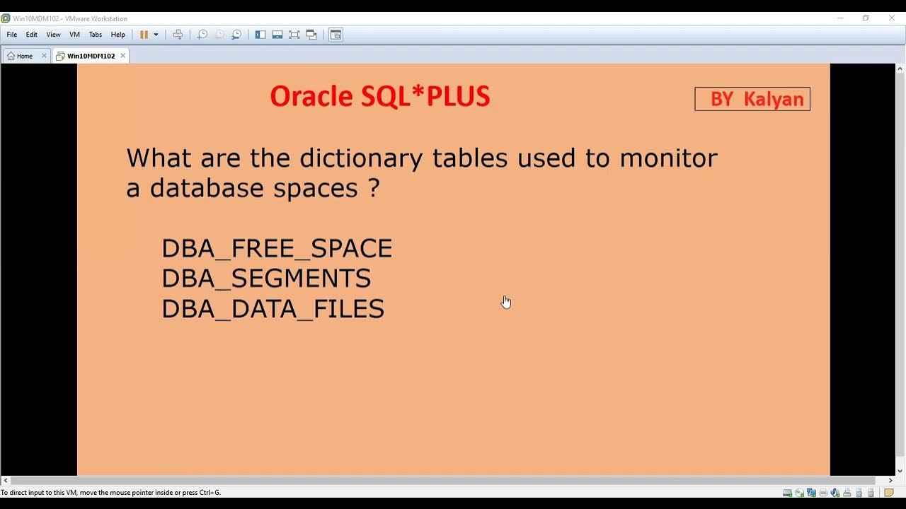 Oracle Interview Question and Answers , Dictionary Tables - YouTube