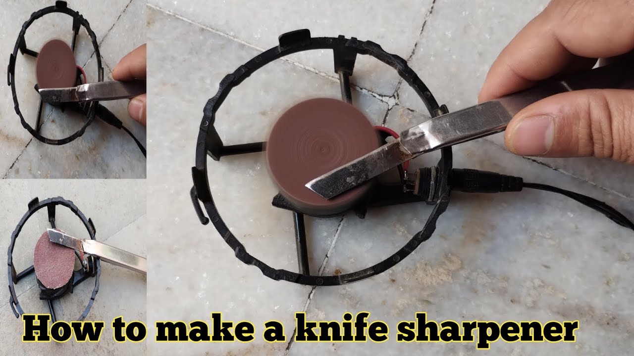 how to make a knife sharpener at home? || how to make a round grinding ...